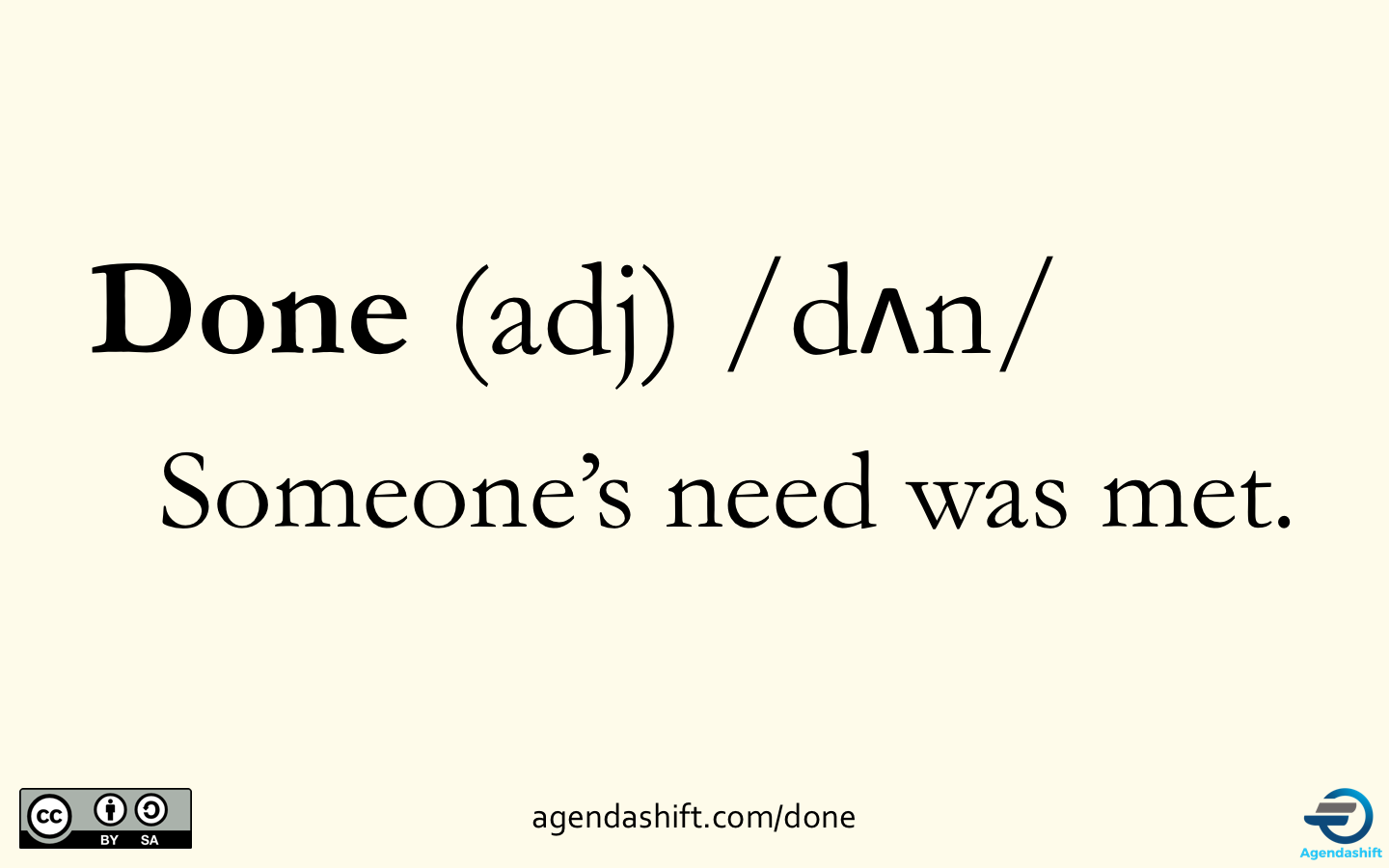 My handy, referenceable Definition of Done | Agendashift